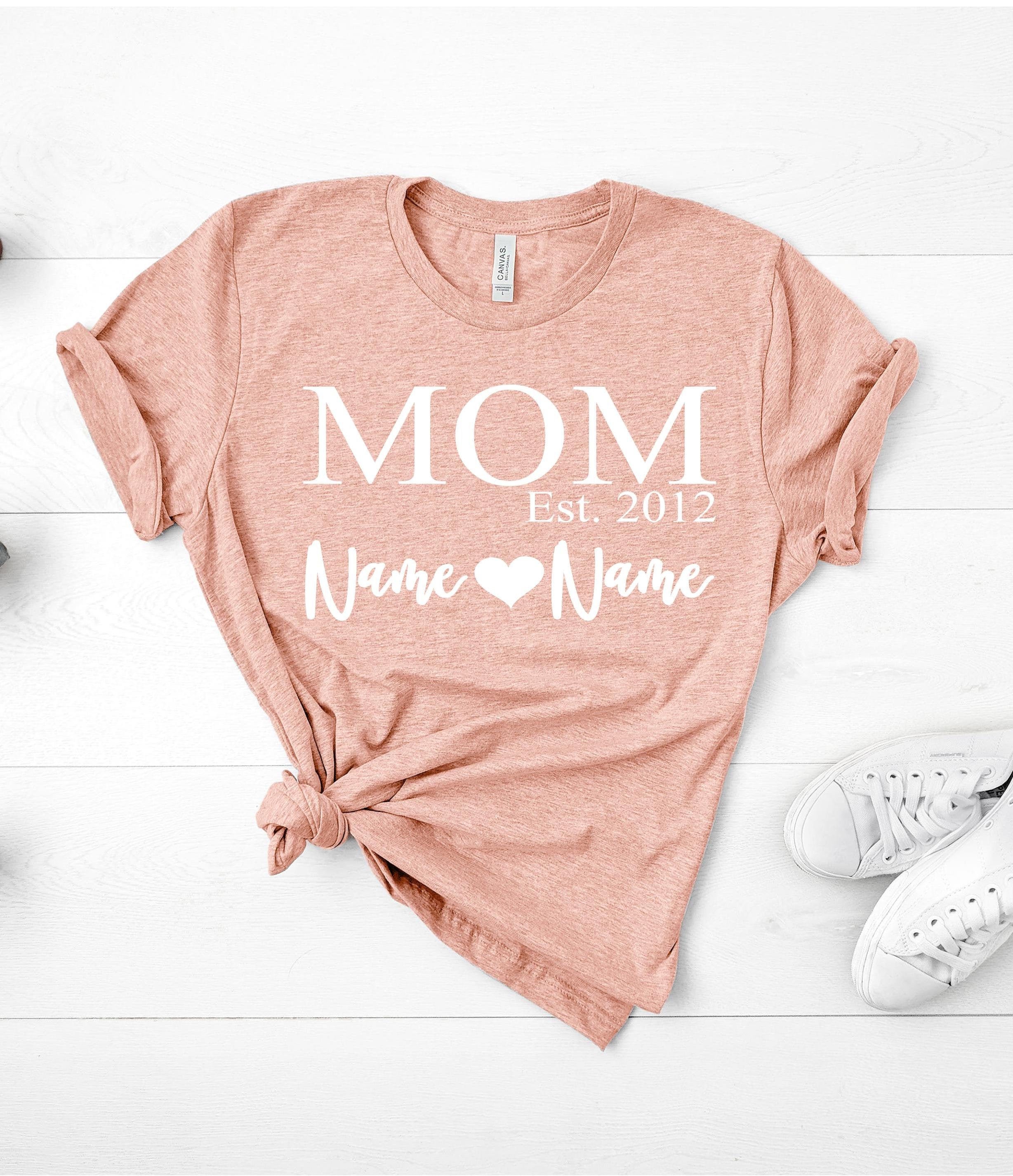Personalized Mom ShirtMom Shirt with Kids Name Custom Mom | Etsy
