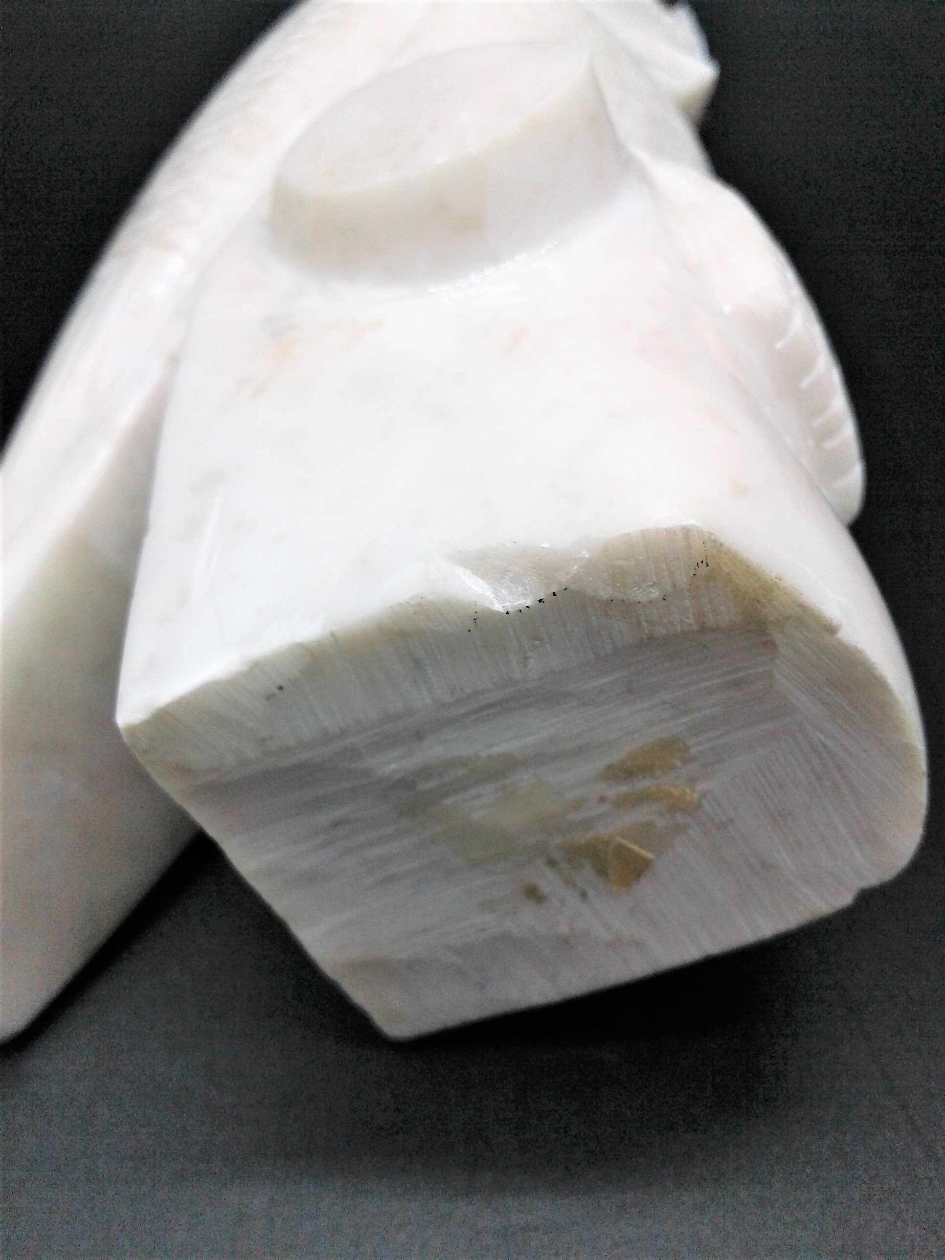 Owl Statue Hand Carved White Marble With Gem Stone Eyes, Snowy Owl ...