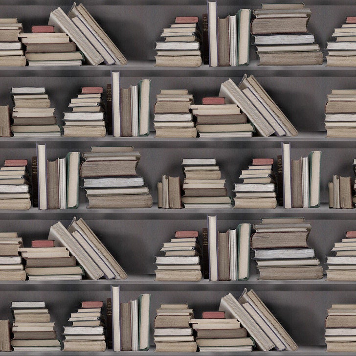 Library Bookshelf Wallpaper, Library Wallpaper, Home Decor Wallpaper ...