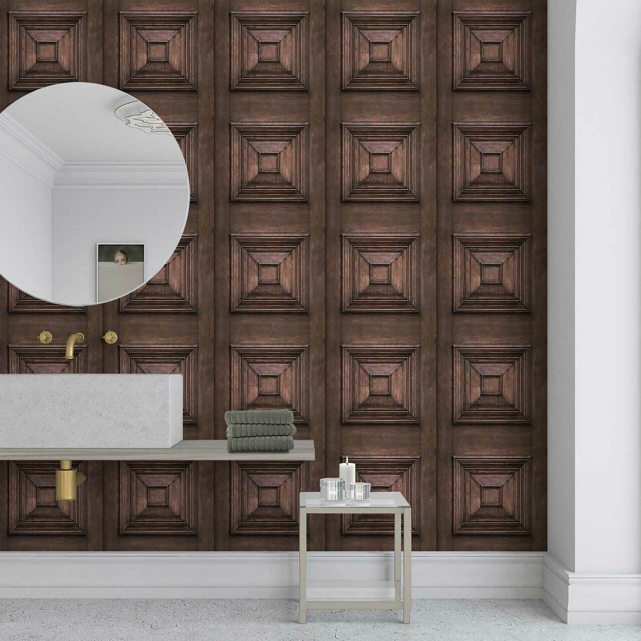 Dark Oak Victorian Panelling Wallpaper - Etsy