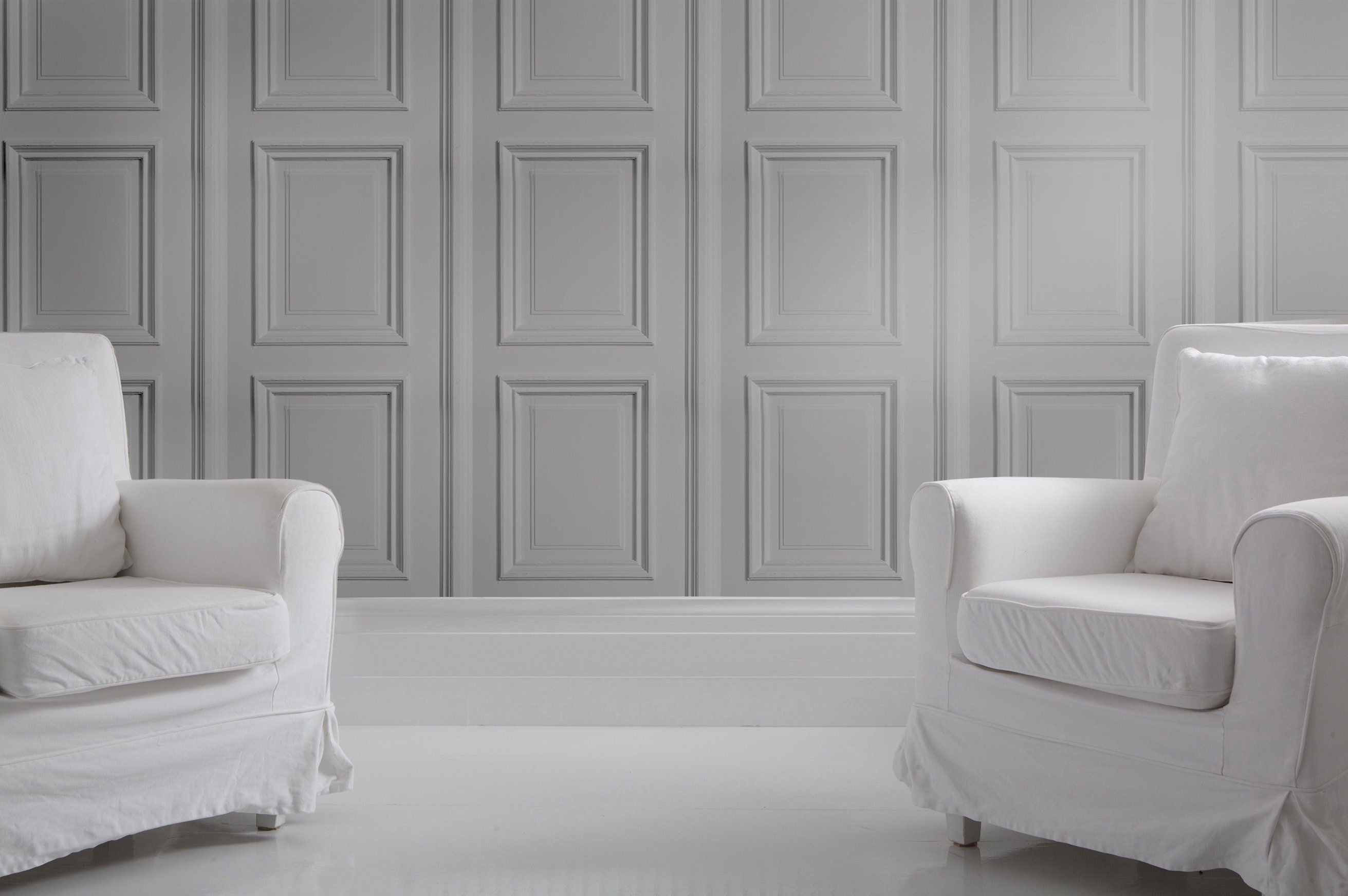 PANELLING WALLPAPER Grey Panel Wallpaper Grey Panel - Etsy UK