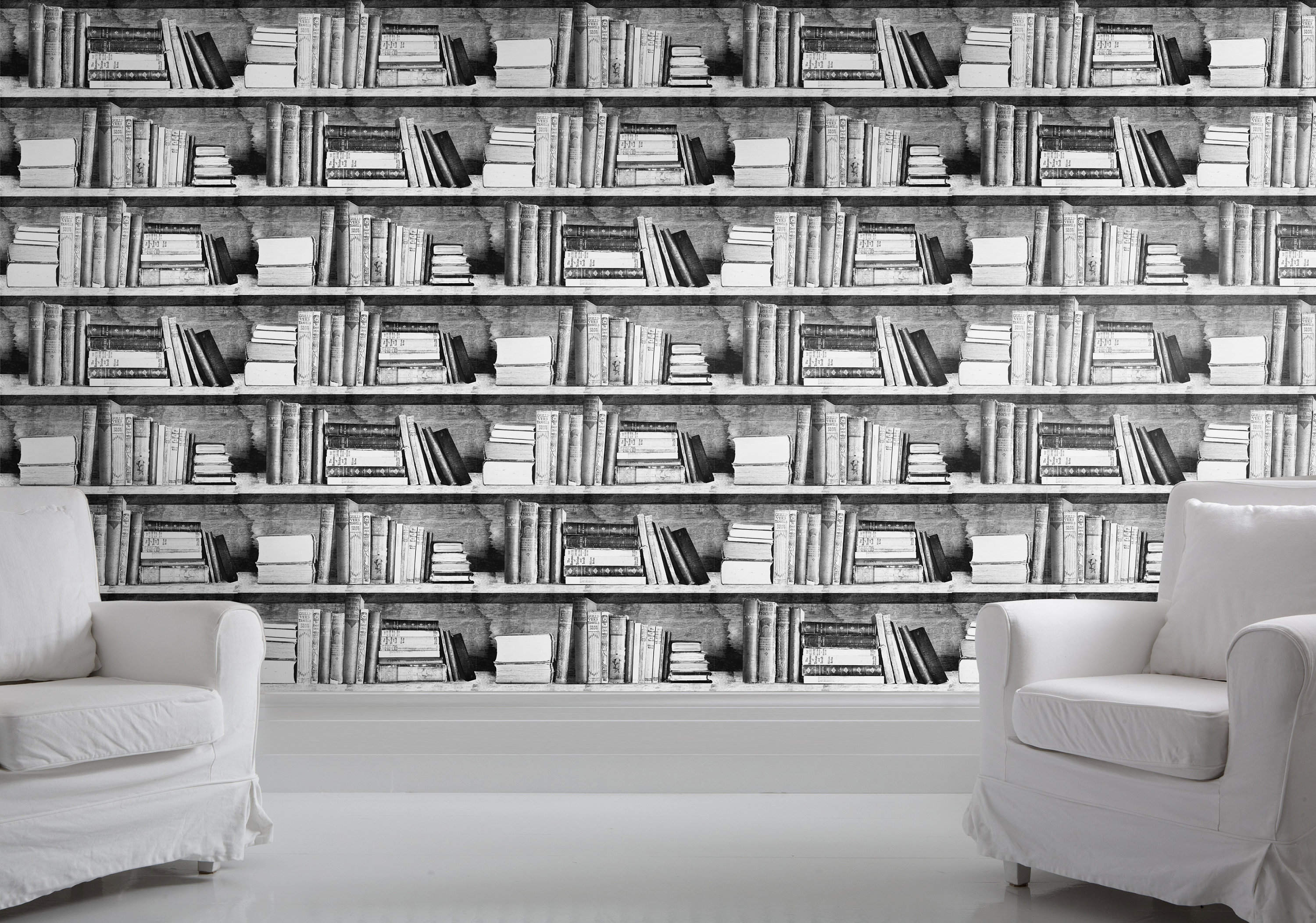 Library Bookshelf Wallpaper, Library Wallpaper, Home Decor Wallpaper ...