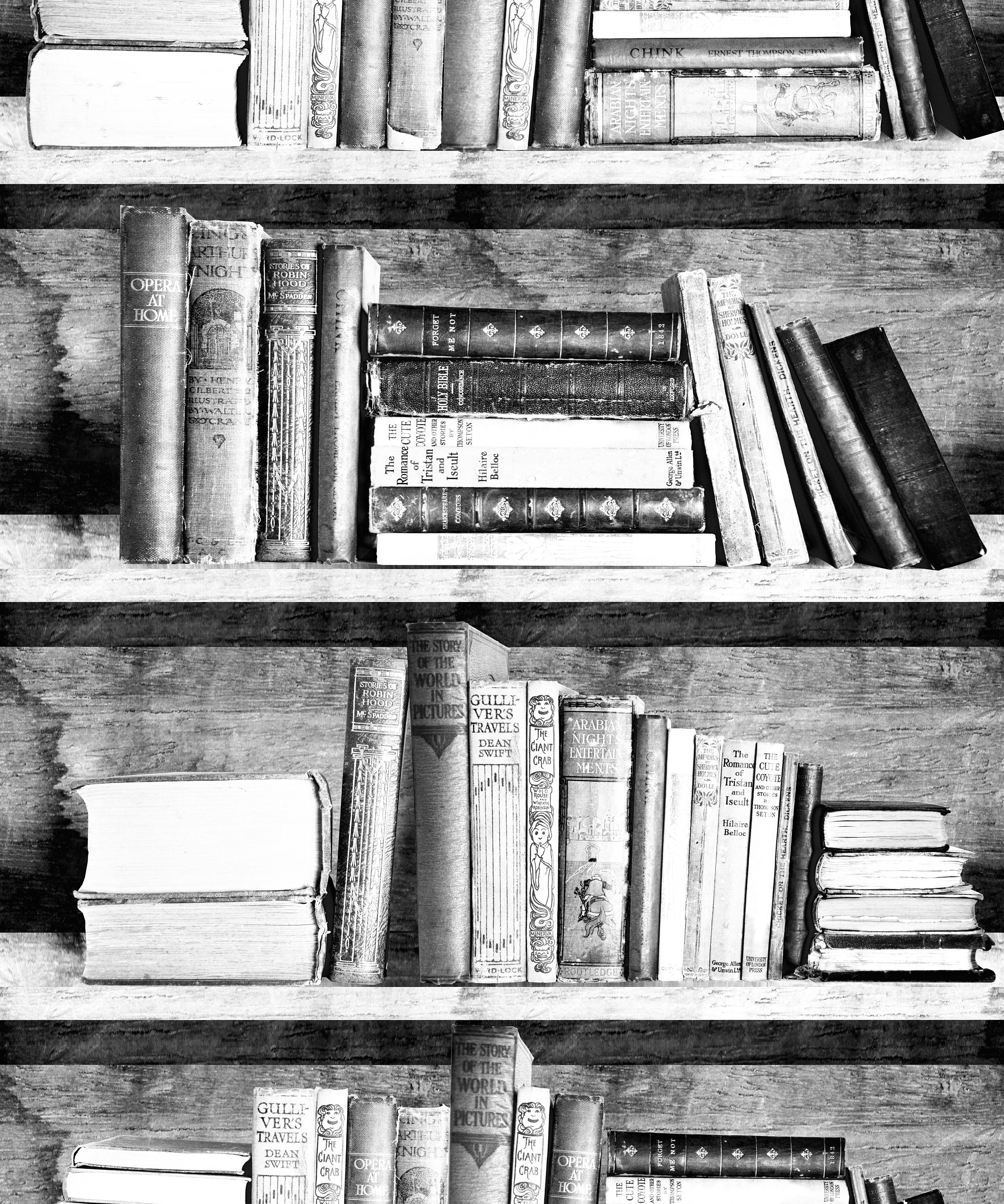 Library Bookshelf Wallpaper, Library Wallpaper, Home Decor Wallpaper ...