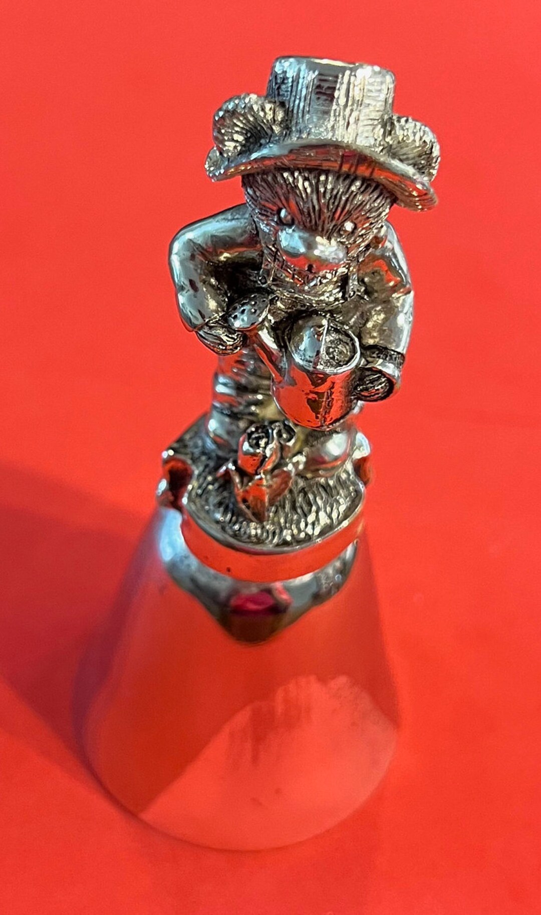 Miniature Silver Bell With Male Bear Handle 1973 - Etsy