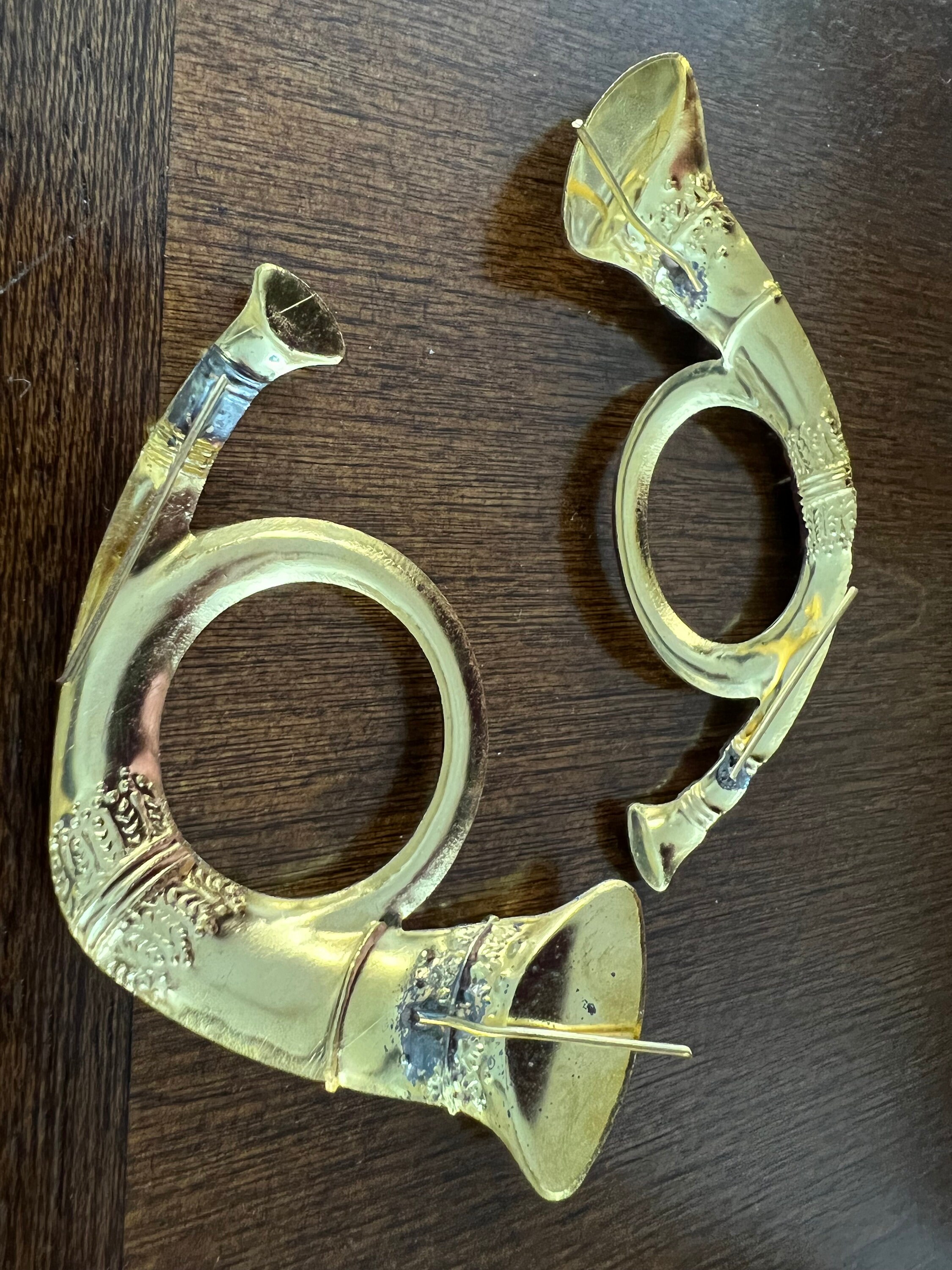 2 Antique 1856 Brass Horns to Be Worn on Hat - Etsy