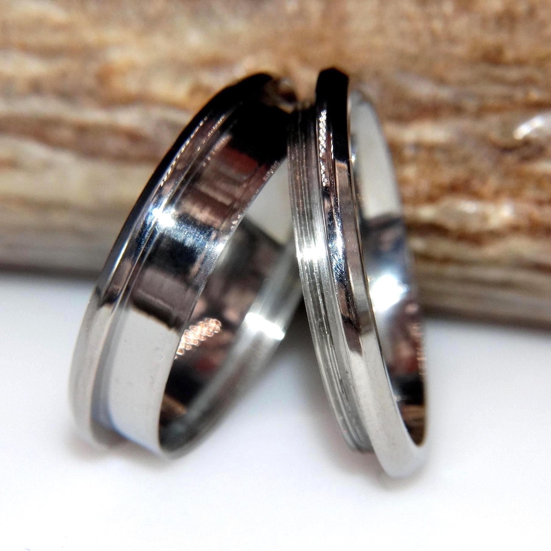Titanium Beveled Edge Screw-together Ring Blank for Inlay - Etsy