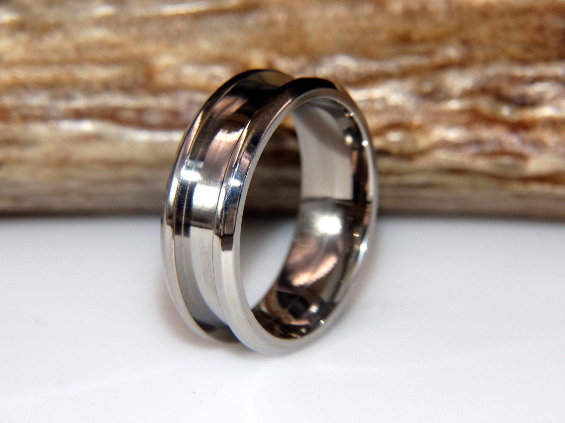 Titanium Beveled Edge Screw-together Ring Blank for Inlay - Etsy