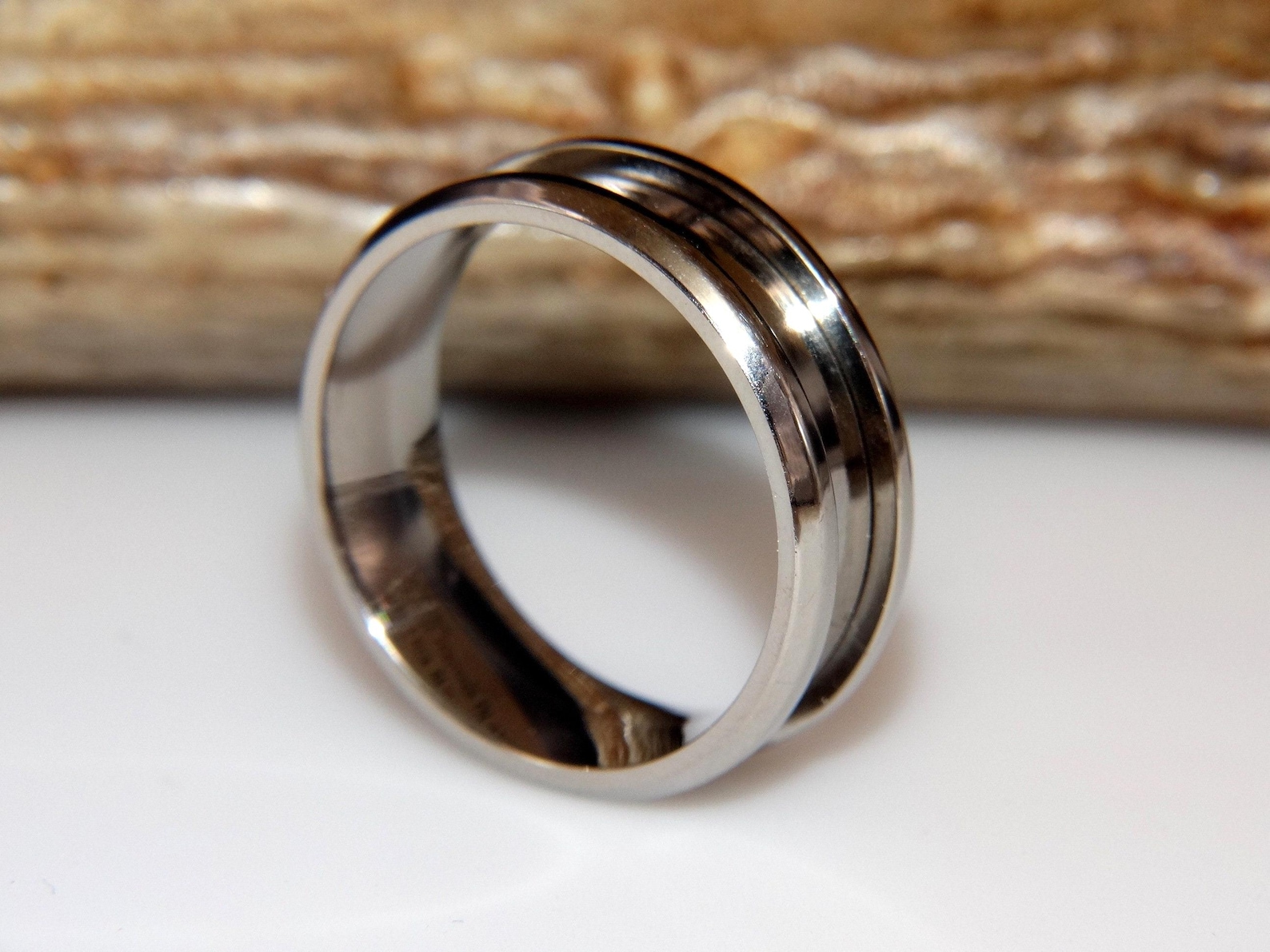 Titanium Beveled Edge Screw-together Ring Blank for Inlay - Etsy