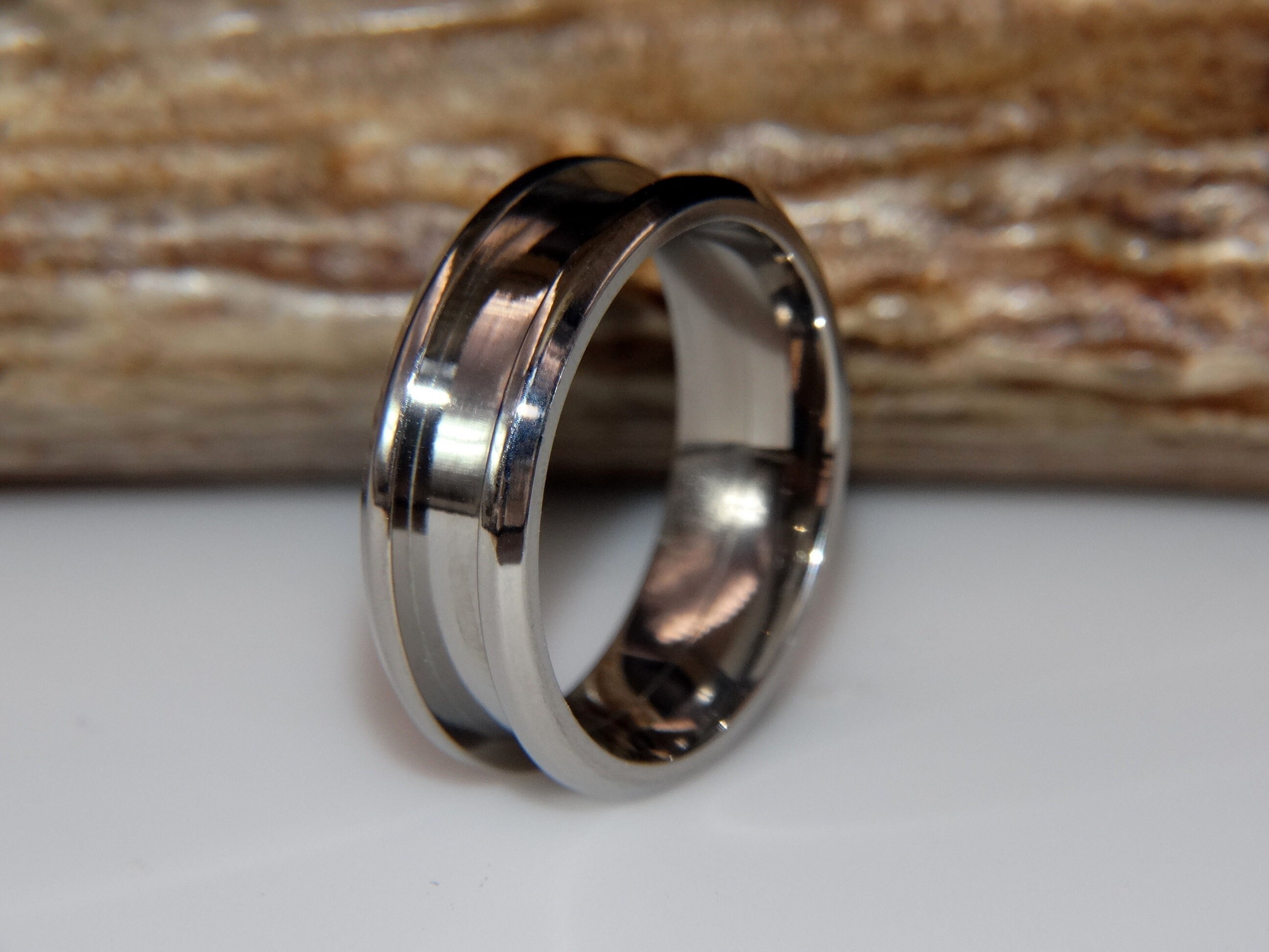 Titanium Beveled Edge Screw-together Ring Blank for Inlay - Etsy Canada