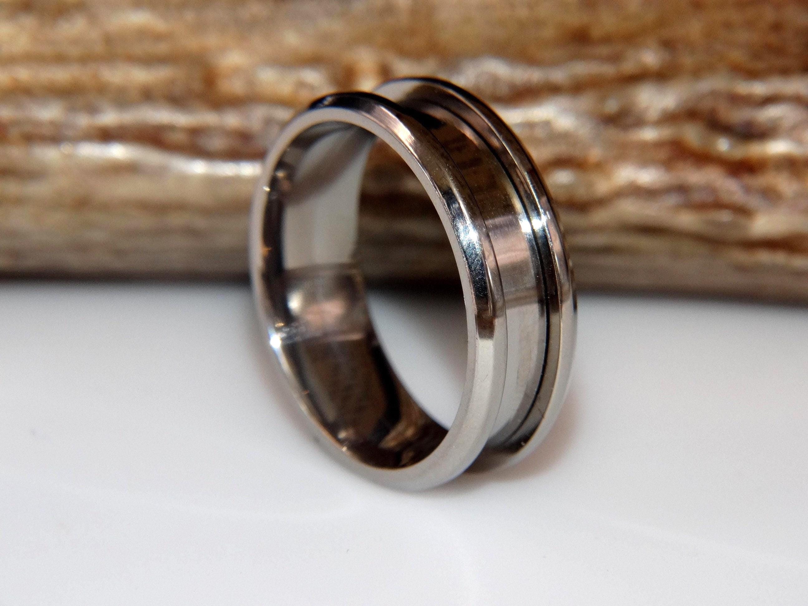 Titanium Beveled Edge Screw-together Ring Blank for Inlay - Etsy