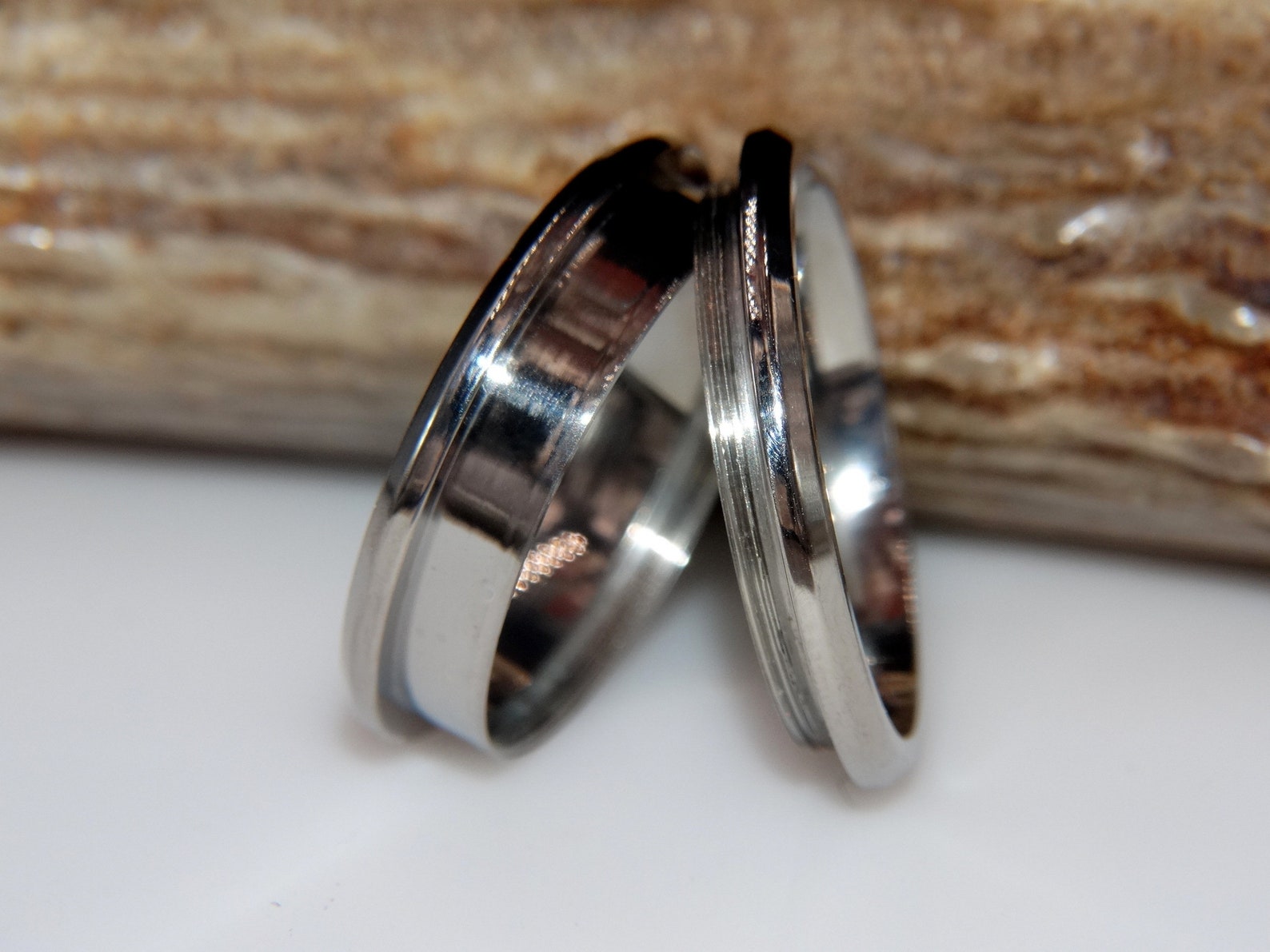 Titanium Beveled Edge Screw-together Ring Blank for Inlay | Etsy Canada