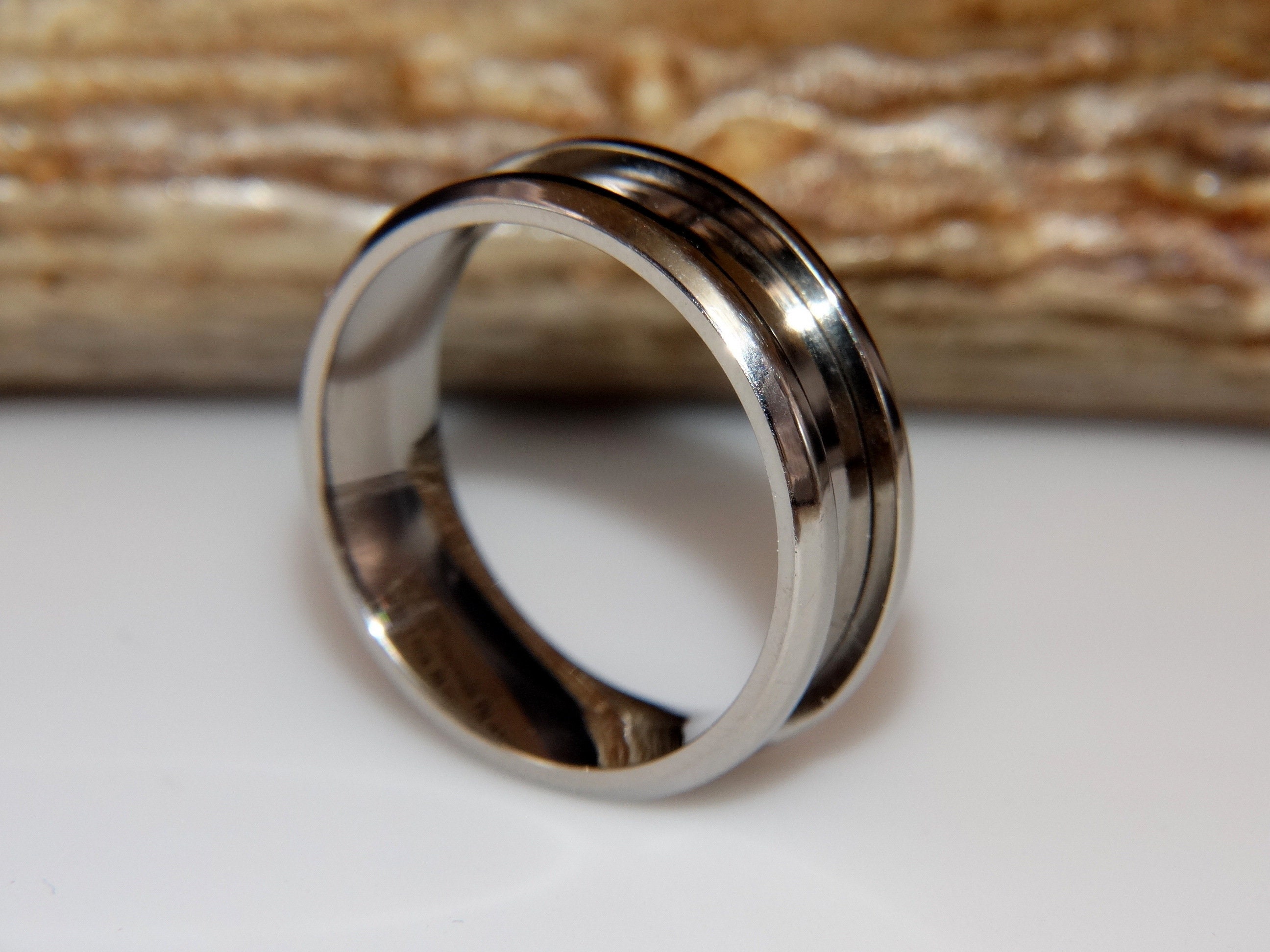 Titanium Beveled Edge Screw-together Ring Blank for Inlay - Etsy Canada