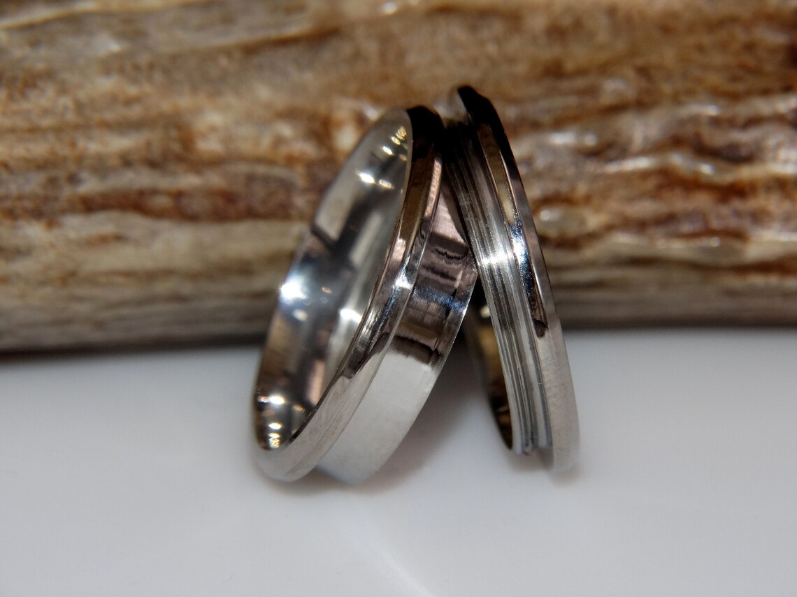 Titanium Beveled Edge Screw-together Ring Blank for Inlay - Etsy