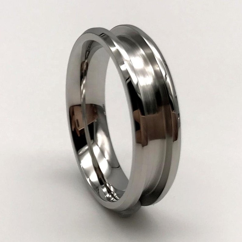 Stainless Steel Beveled Edge Ring Blank for Inlay - Etsy UK
