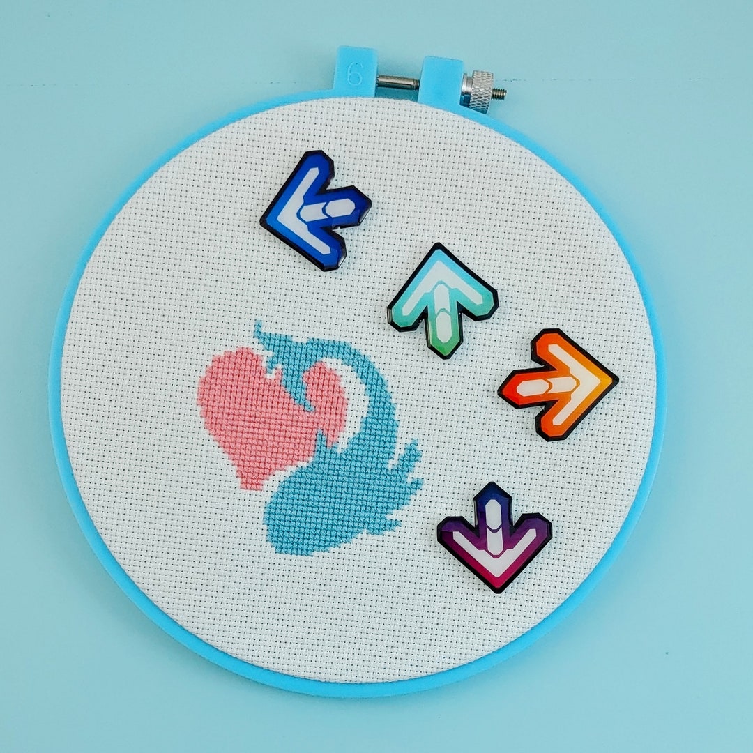 DDR Arrows Rainbow Set of 3 Needle Minders or Cute Magnet for Cross ...