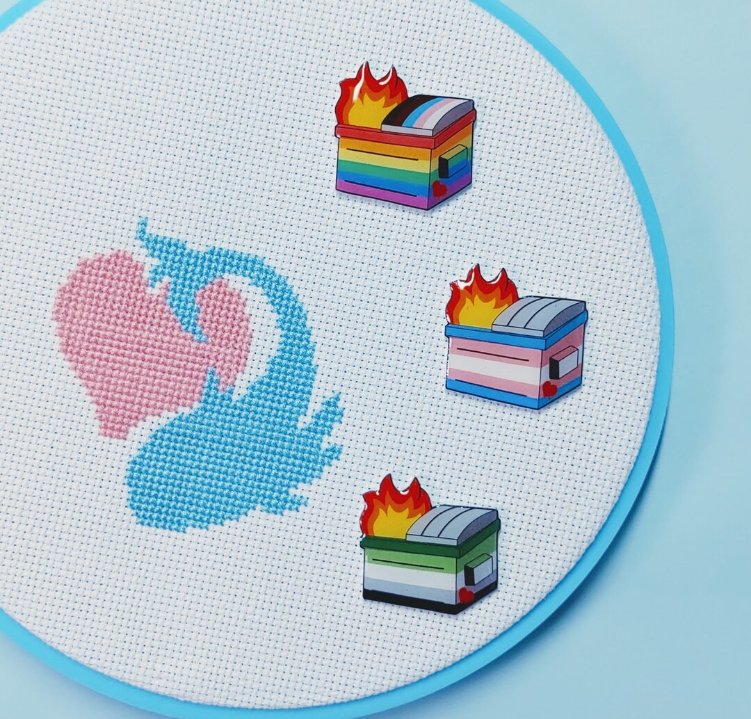 Pride Dumpster Fire Needle Minder Magnet for Cross Stitch and ...
