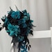 Custom Realistic Artificial Gothic Teal and Black Cascading Wedding ...