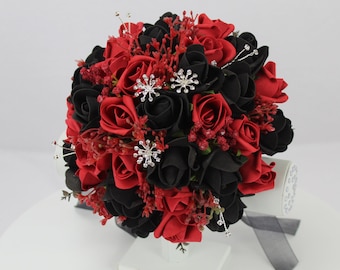 Red Black Bouquet - Etsy
