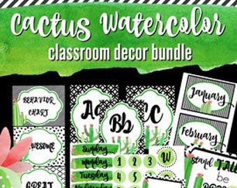 Cactus classroom decor | Etsy