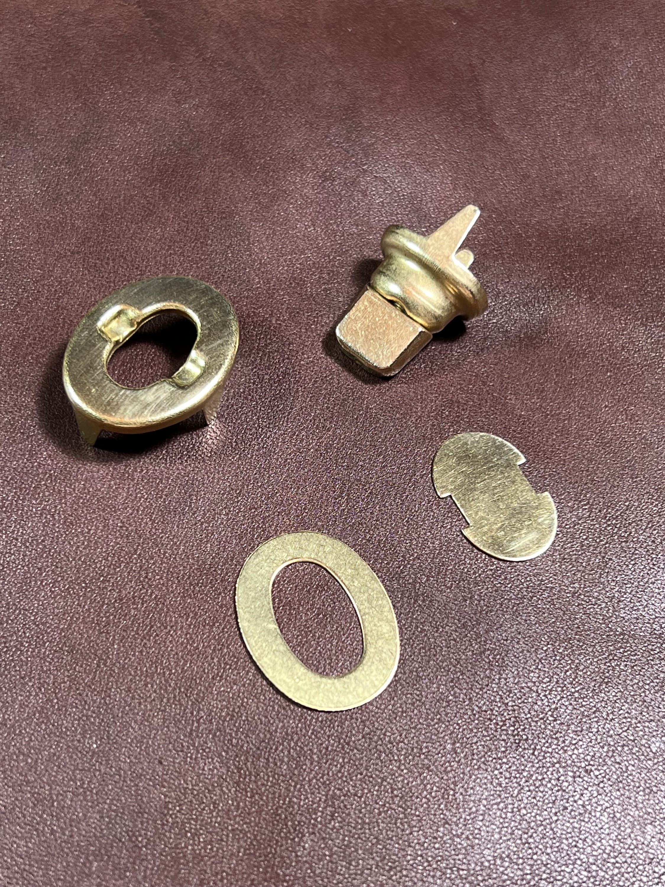 Old Style Brass Turn Lock Set (4PC) Replacement for Many Vintage Coach ...