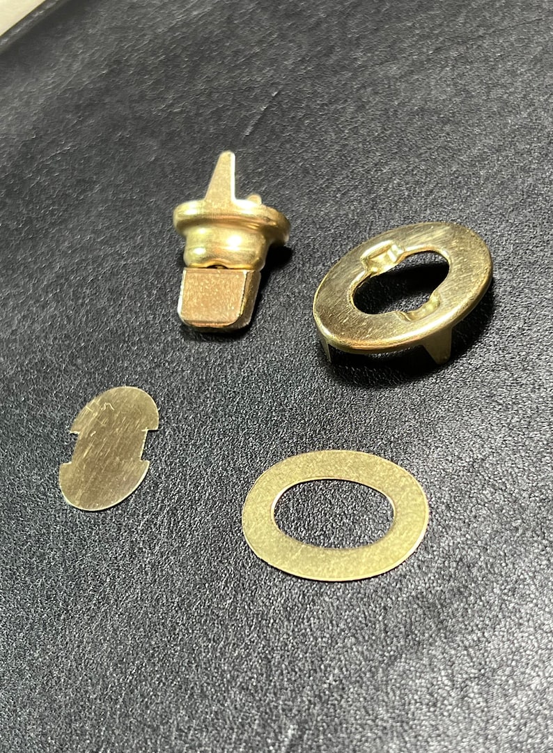 Old Style Brass Turn Lock Set (4PC) Replacement for Many Vintage Coach ...