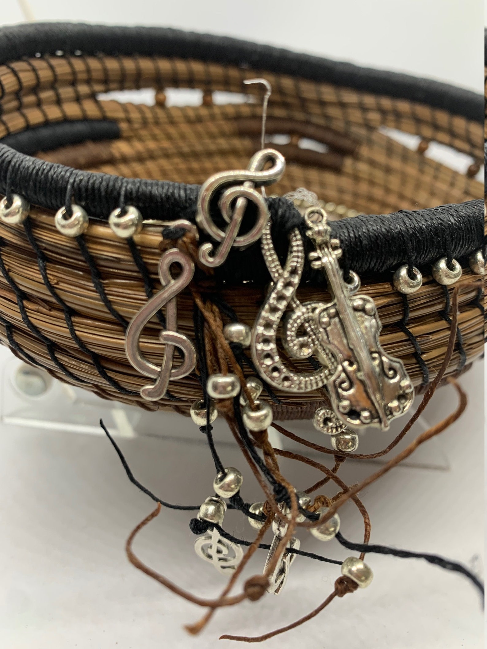 Violin Music Pine Needle Basket Handmade Music Lovers Gift Gift for ...
