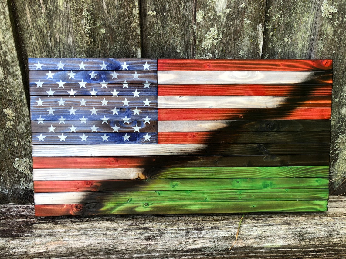 Custom Design Small Handcrafted Flag Rustic Wood Flag | Etsy