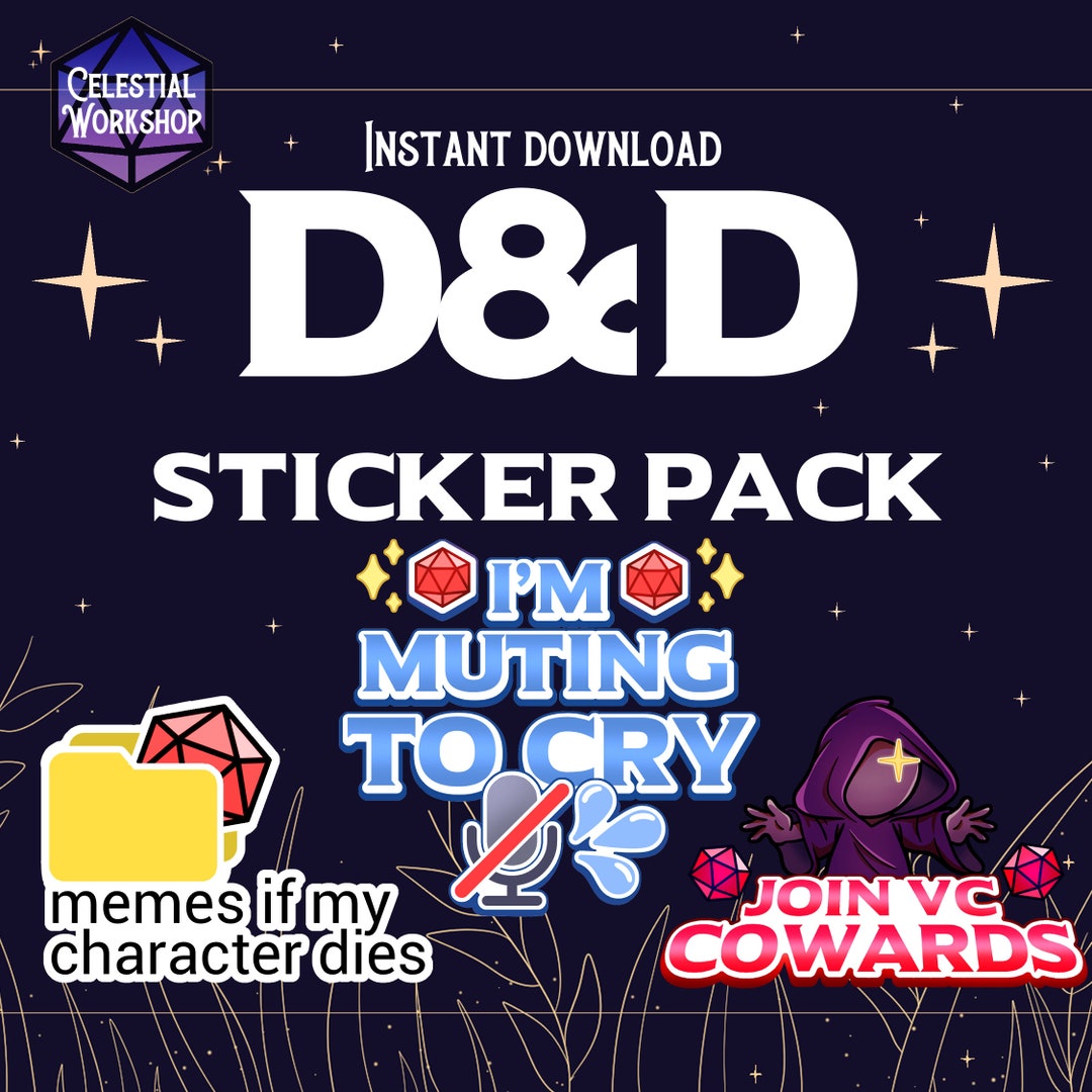 12 Stickers Dnd Digital Stickers or Emotes for Twitch and Discord ...