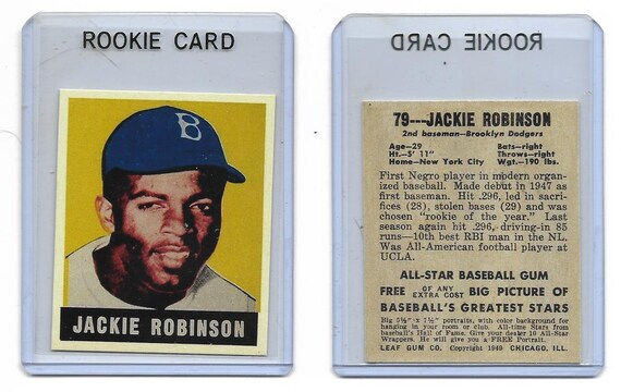 Jackie Robinson Baseball Card Back
