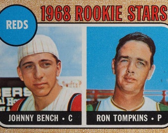 1968 Johnny Bench 247 Topps Baseball Rookie Card, No Creases TC - Etsy