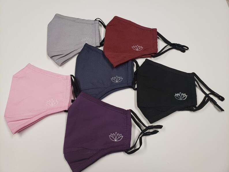 Adjustable 4 Layer Face Mask With Filter Pocket / 100% Cotton Washable ...