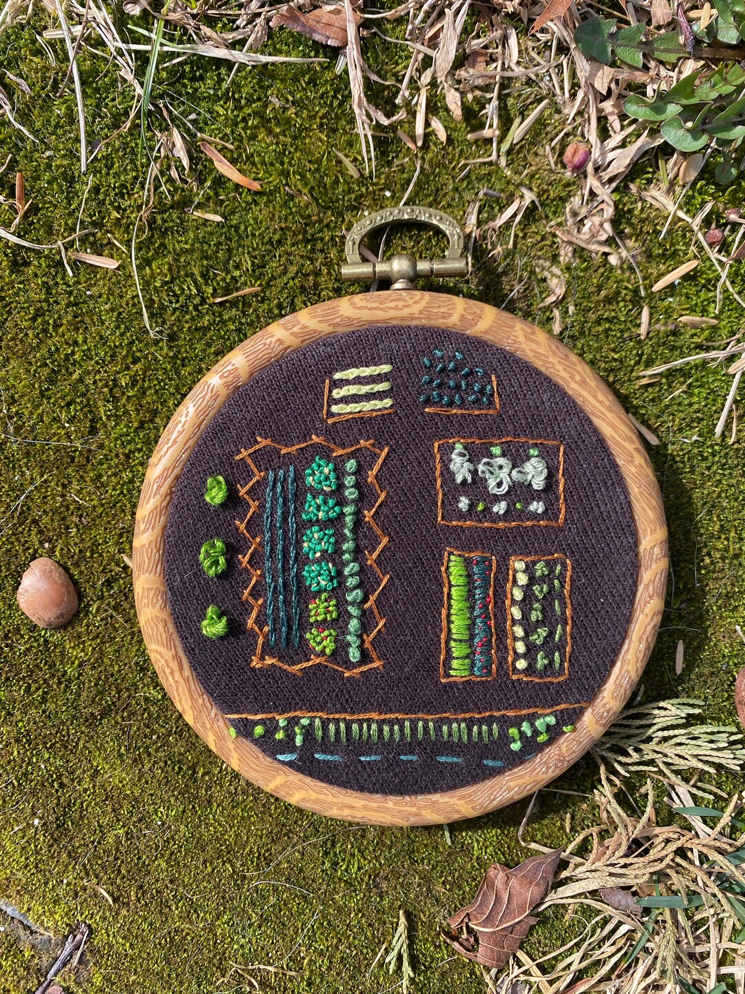 Aerial Garden Plots Hand-stitched Embroidery Hoop - Etsy