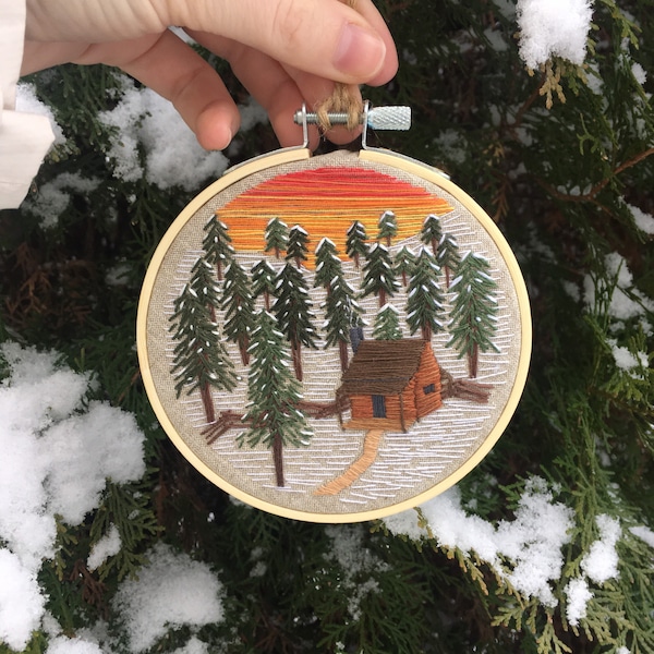 Cabin Embroidery - Etsy