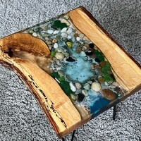Blue Epoxy River Table: Ash Wood Dining Table Top - Etsy