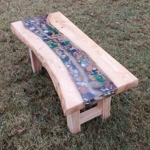 Epoxy Console Table, Entryway Table, Epoxy Wood Bench, Handmade Uniq ...