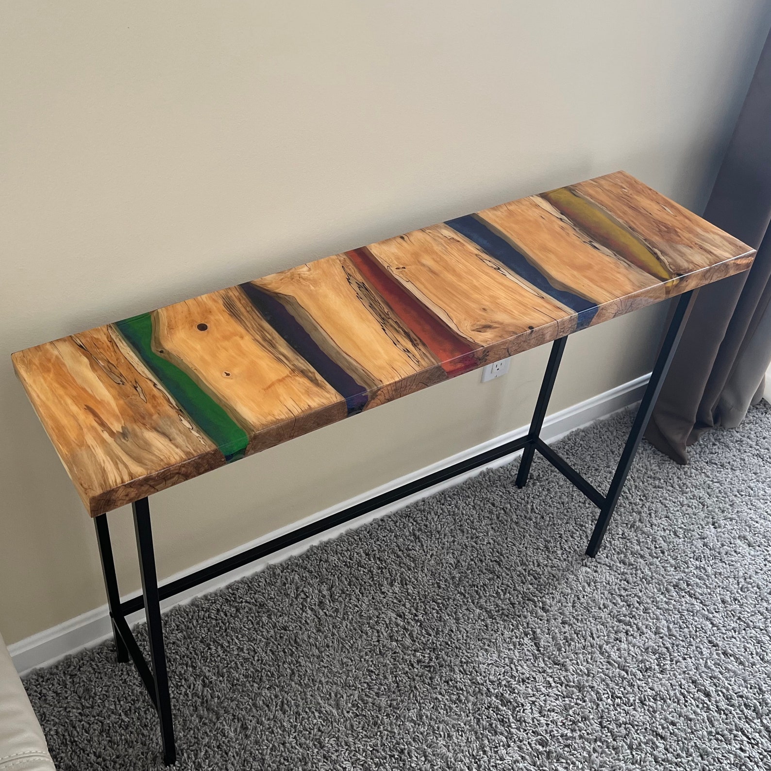 Epoxy Console Table Entryway Table Epoxy Wood Side Table - Etsy