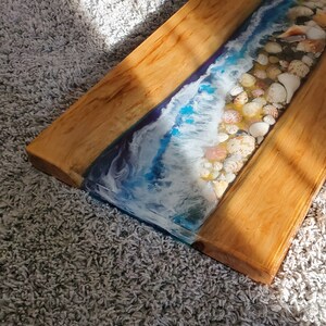 Epoxy Table Live Edge / Shells Decor Table, Live End Table / Coffee ...