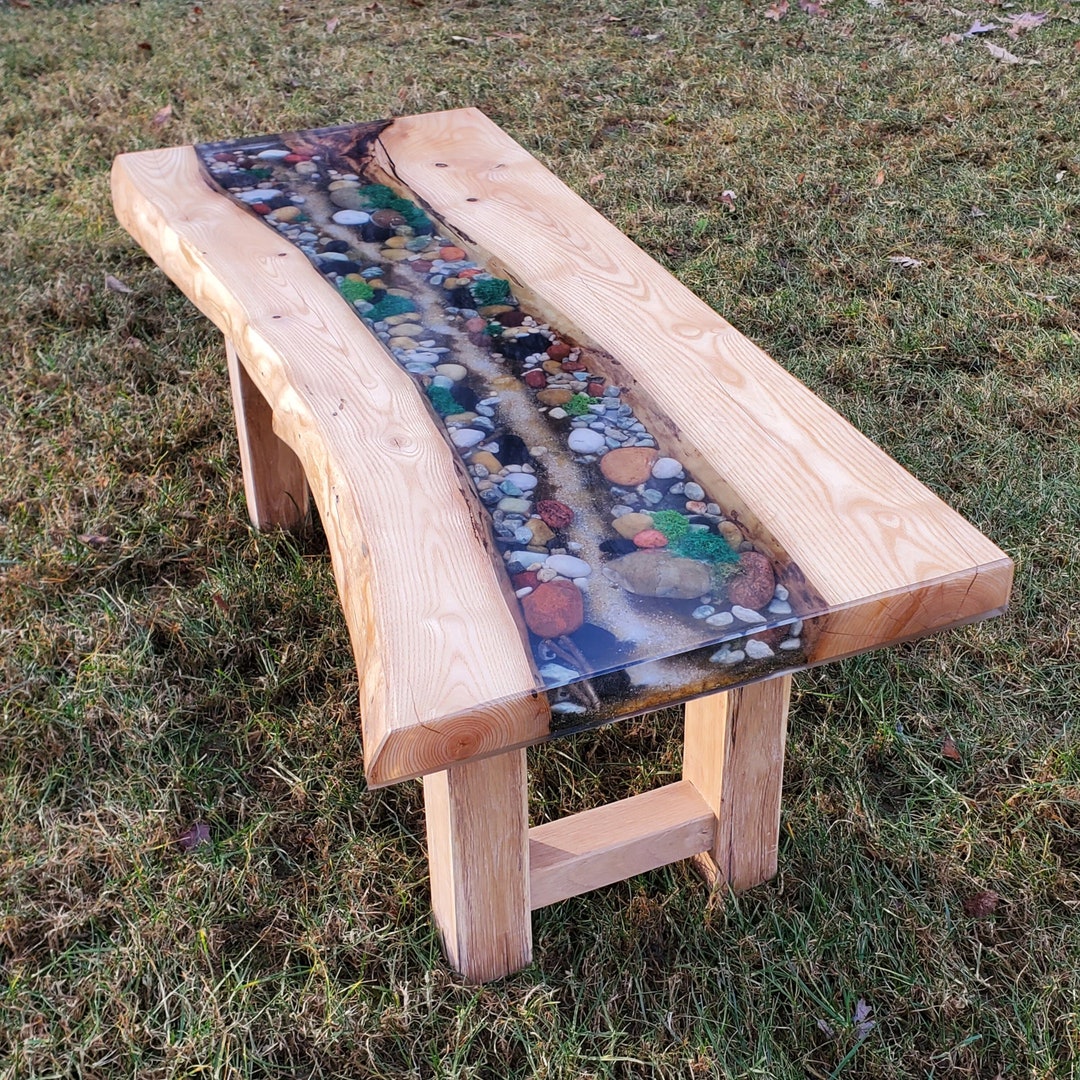 Epoxy Console Table, Entryway Table, Epoxy Wood Bench, Handmade Uniq ...
