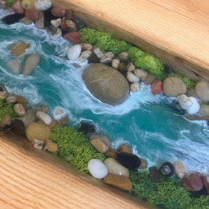 Epoxy Table Live Edge / Pebble Decor Table, Live End Table / Coffee ...