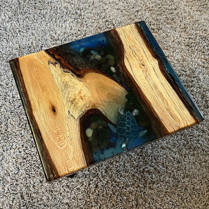 Epoxy Table Live Edge / Pebble Decor Table Live End Table / - Etsy
