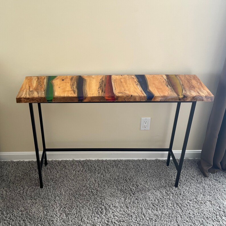Epoxy Console Table Entryway Table Epoxy Wood Side Table - Etsy