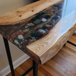 Epoxy Console Table, Entryway Table, Epoxy Wood Bench, Handmade Uniq ...