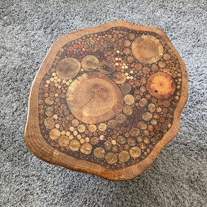 Epoxy Live End Table / Side Table / Slice Wood Unique Mosaic / Natural ...