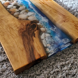 Epoxy Table Live Edge / Shells Decor Table, Live End Table / Coffee ...