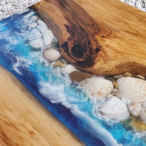 Epoxy Table Live Edge / Shells Decor Table, Live End Table / Coffee ...