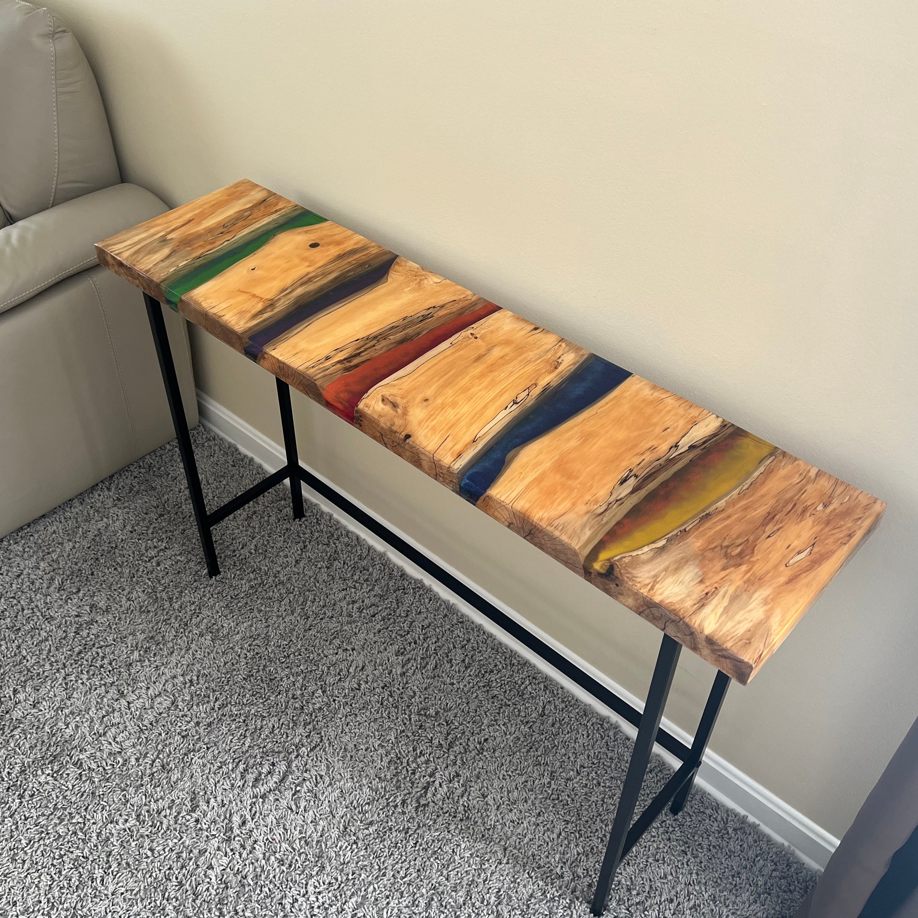 Epoxy Console Table Entryway Table Epoxy Wood Side Table - Etsy