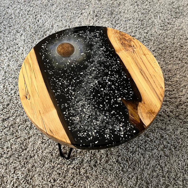 Round Epoxy Table Live Edge / Live End Table / Coffee Table / Epoxy ...