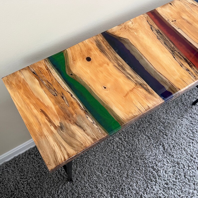 Epoxy Console Table Entryway Table Epoxy Wood Side Table - Etsy