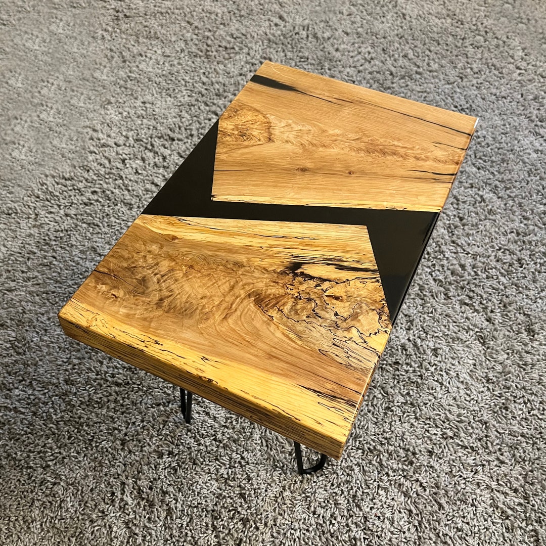 Epoxy Table Live Edge / Side Table / Slab Epoxy Table / Live End Table ...
