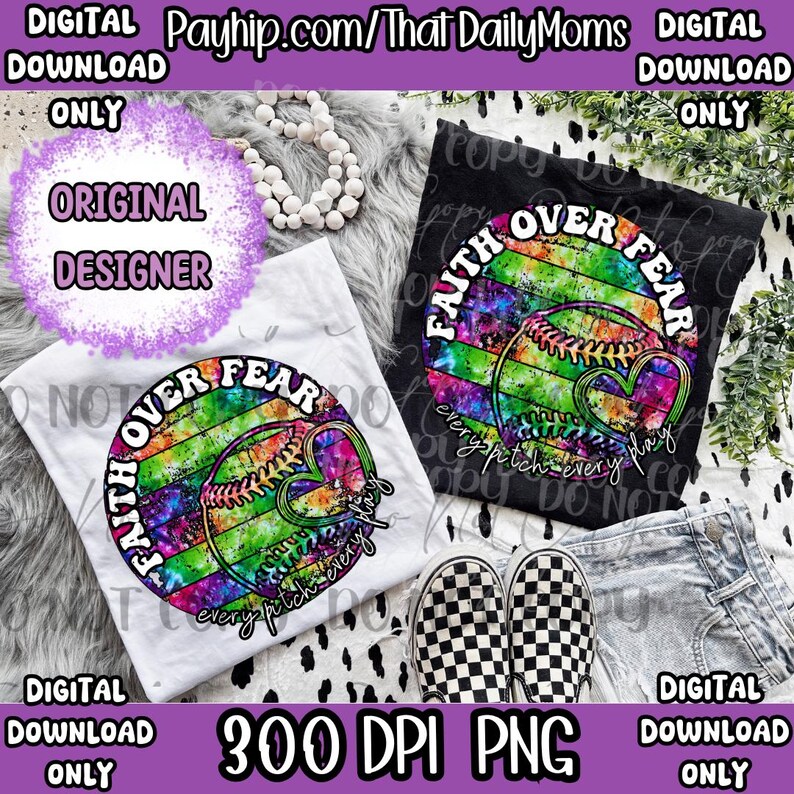 Faith Over Fear-softball, Baseball | PNG | Sublimation | Digital ...